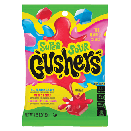 Super Sour Berry Flavor | Chewy Fruit Candy | Gushers